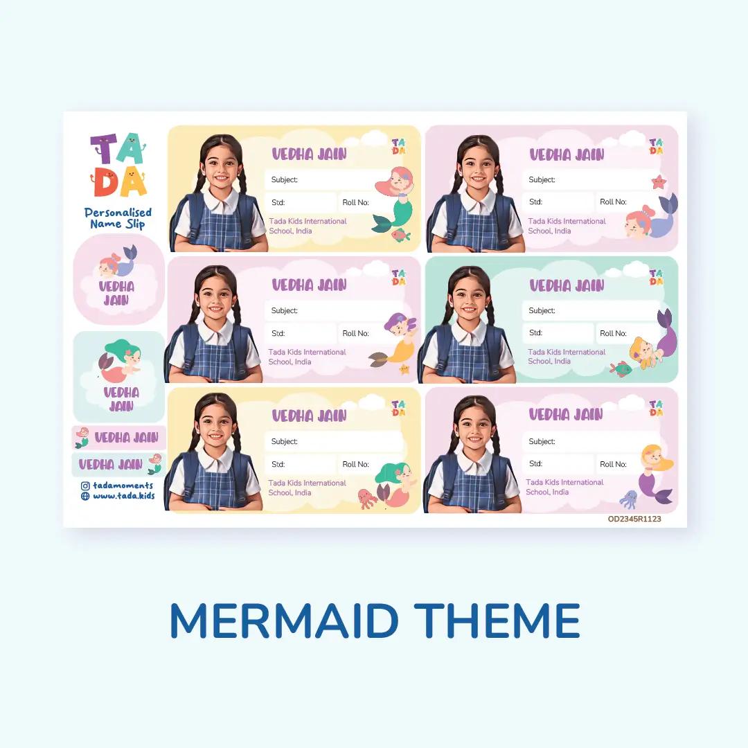 Custom Name Slip with Kid's Name & Cartoonised Photo